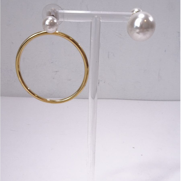 Neiman Marcus | Jewelry | Neiman Marcus Lee Angel Gold Hoop Pearl Stud Earrings Set Nwt 1 | Poshmark